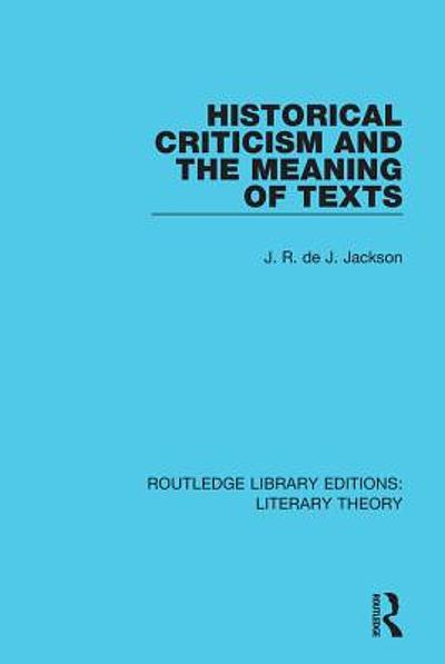 Historical Criticism and the Meaning of Texts | WorldCat.org
