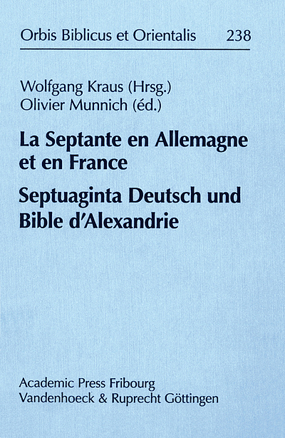 La Septante en Allemagne et en France : textes de la Septante à ...