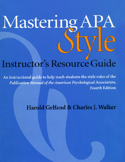 Mastering APA style : Student's workbook and training guide | WorldCat.org